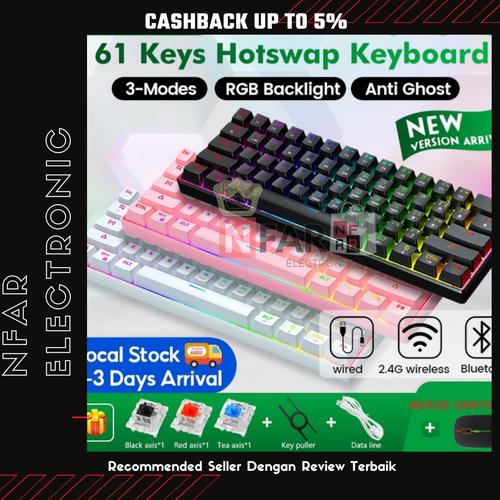 Jual Keyboard Gaming Wireless Mechanical LED RGB Keyboard Backlit ...
