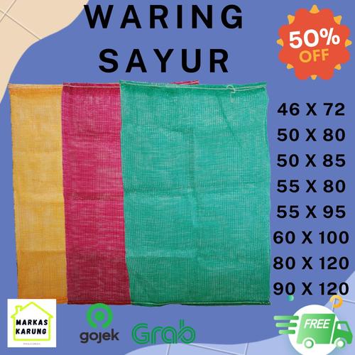 Jual Waring Sayur 55cmx 95 cm Karung Sayur Besar Hijau Merah Kuning TOP ...