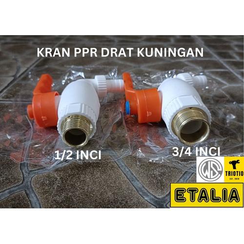 Jual KRAN PPR DRAT KUNINGAN 1/2" / 3/4" / KRAN TEMBOK / KRAN TANAM - 3/ ...