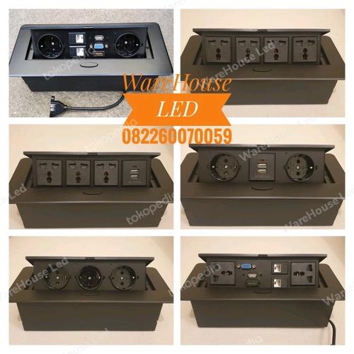 Jual Stop Kontak Meja Flip Up Stopkontak Table Socket BLACK HITAM - 3 ...