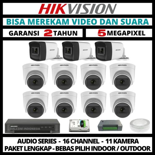 Promo paket cctv hikvision 5mp 16 channel 11 camera turbo hd kamera ...