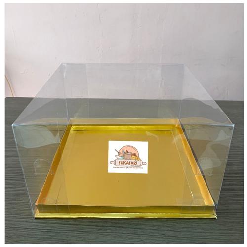Jual Mika Cake tart 25x25x15 cm Gold Emas cake box kue dus mica ...