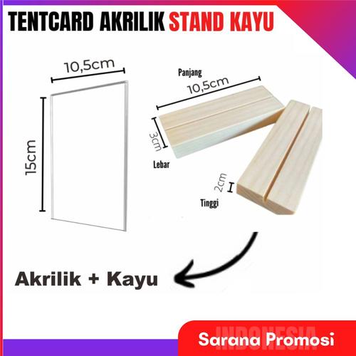 Jual Tend Card Akrilik Kayu A6 / Tend Holder Akrilik Kayu - Akrilik ...