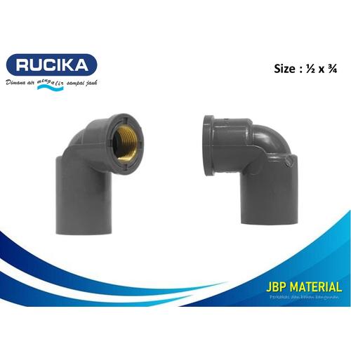 Jual KDD Knee Drat Dalam 1/2 x 3/4 inch " Kuningan Faucet Elbow PVC Rucika - Kota Pekanbaru ...