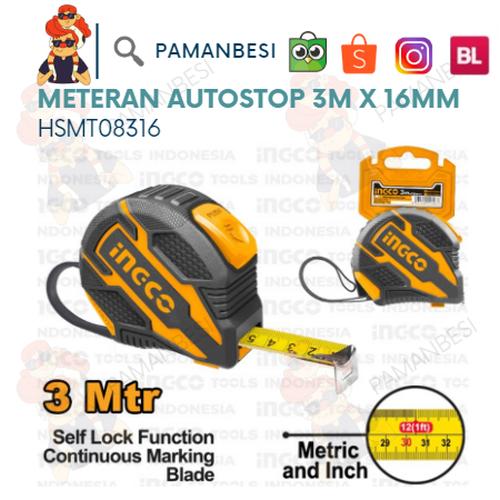 Jual Steel Measuring Tape (3 m) INGCO HSMT08316 Meteran Besi 3m Meter - Jakarta Pusat ...