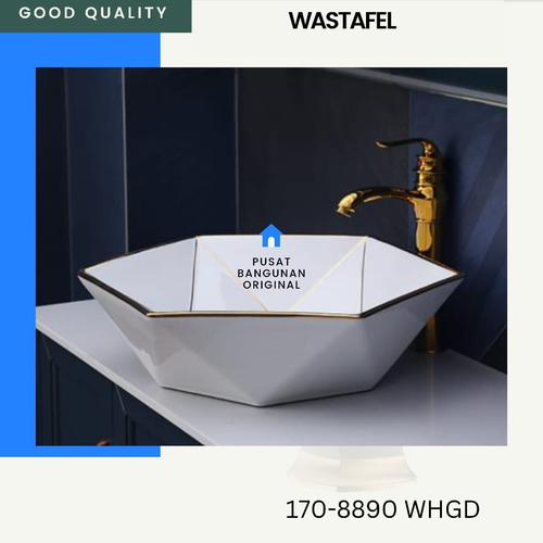 Jual WASTAFEL SET CUCI TANGAN TOP TABLE ATAS MEJA WHITE GOLD MODERN ...