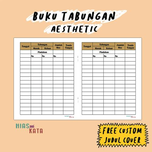 Jual Buku Tabungan Aesthetic Anak sekolah Koperasi Paper Stationery ...