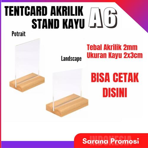 Jual Tend Card Akrilik Kayu A6 / Tend Holder Akrilik Kayu - Akrilik ...