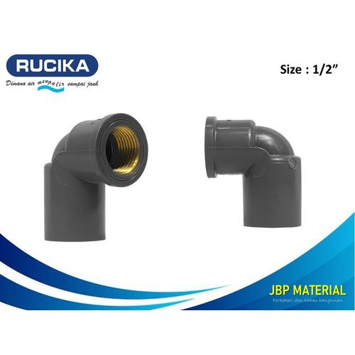 Jual KDD Knee Drat Dalam 1/2 " Kuningan Faucet Elbow MI 1/2 Inch PVC Rucika - Kota Pekanbaru ...