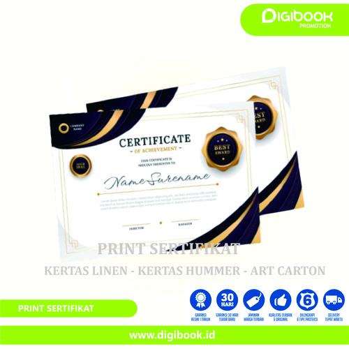 Jual Print Sertifikat A3 - Cetak Piagam A3 Custom Full Colour Untuk ...