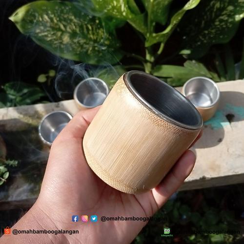 Jual Gelas / Sloki / Cangkir Bambu 150 Ml Tanpa Gagang, Gelas Bambu 150 ...
