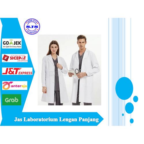Jual Jas Laboratorium Lengan panjang Jas lab Dokter Bahan Kain Harga ...