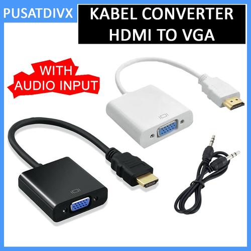 Jual KABEL CONVERTER HDMI MALE TO VGA FEMALE WITH AUDIO OUTPUT ADAPTER ...
