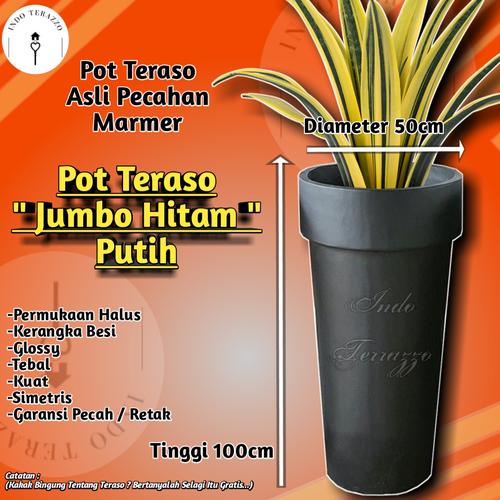 Jual INDO TERAZZO POT TERASO HITAM TIPE JUMBO POT BUNGA TERASO ...