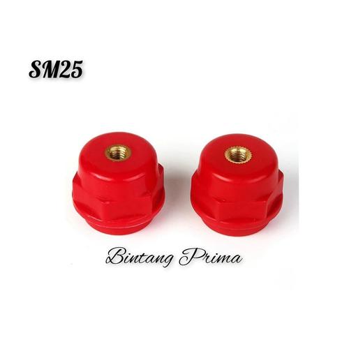Jual Isolator Keramik Tipe SM25 / SM 25 uk. 25x25 mm baut M6 Warna Merah - Jakarta Pusat ...
