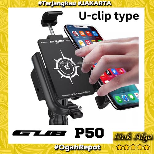 Jual GUB P50 U-clip style Adjusted Motorcycle Phone Mount Support - U ...