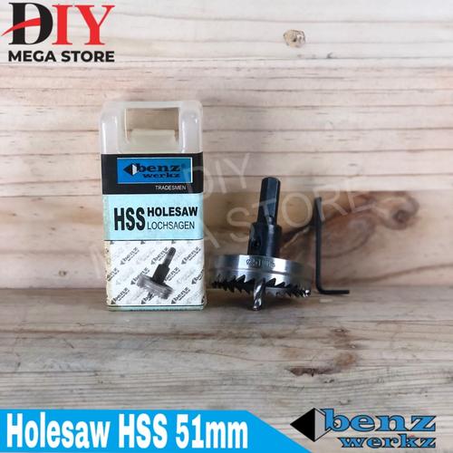 Jual Mata bor holesaw HSS 51mm / mata bor plong besi tipis, kayu benz ...