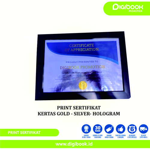 Jual Cetak Sertifikat / Print Piagam A4 Kertas Gold / Silver / Hologram ...