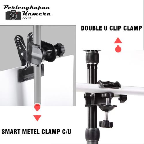 Jual Heavy Duty Metal Dual Double U Clip Clamp for Photo Studio Boom ...