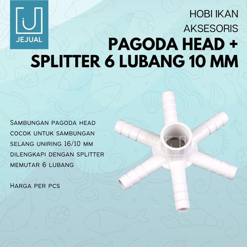 Jual PAGODA HEAD SPLITTER 6 LUBANG 10mm Pembagi/Konektor/Sambung Selang ...