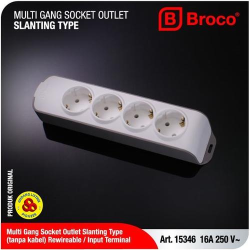 Jual Broco Stop Kontak 4 Lubang Miring 15346 NCP Socket Terminal 4 Lbg ...