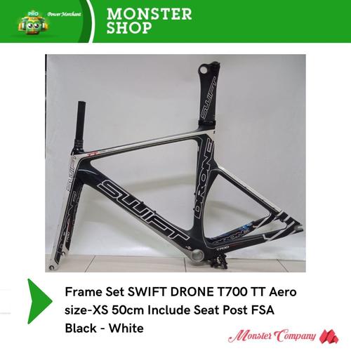 Jual Swift Drone Triathlon Frame Set AERO Carbon Black - White - S 51cm ...