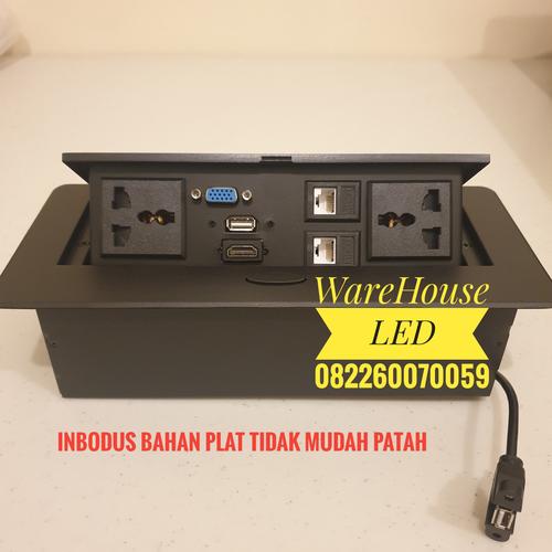 Jual Stop Kontak Meja Flip Up Stopkontak Table Socket BLACK HITAM ...
