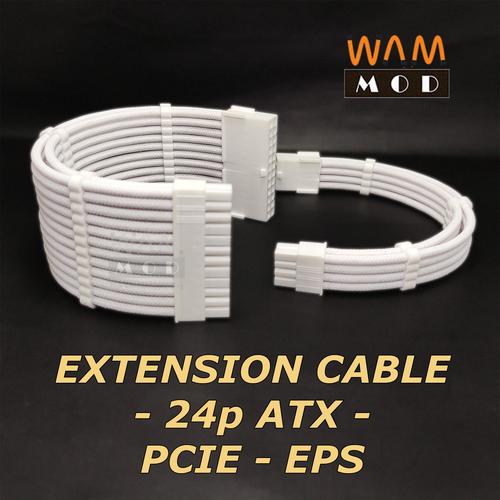 Jual Extension Cable Satuan - WHITE | 24pin ATX | 8pin 4p EPS | 8p 6p ...