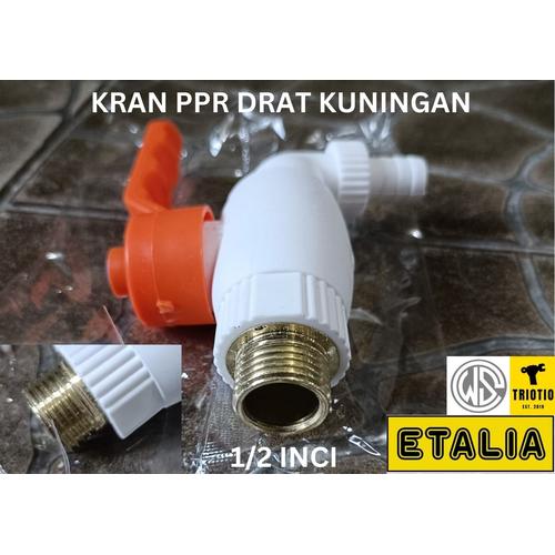 Jual KRAN PPR DRAT KUNINGAN 1/2" / 3/4" / KRAN TEMBOK / KRAN TANAM - 1/ ...