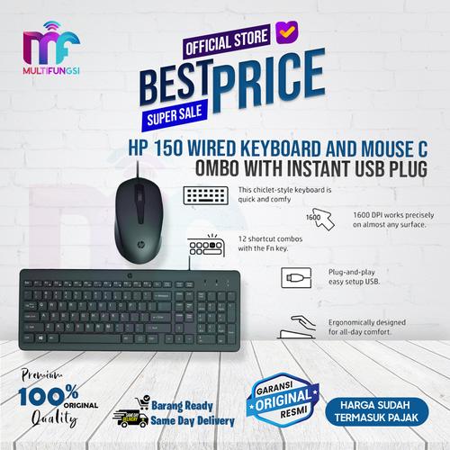 Jual HP 150 Wired Keyboard and Mouse Combo with Instant USB Plug ...
