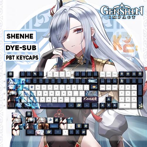 Promo PBT Shenhe Genshin Impact Keycaps Dye Sub 5 Sisi/Side 129 Key ...