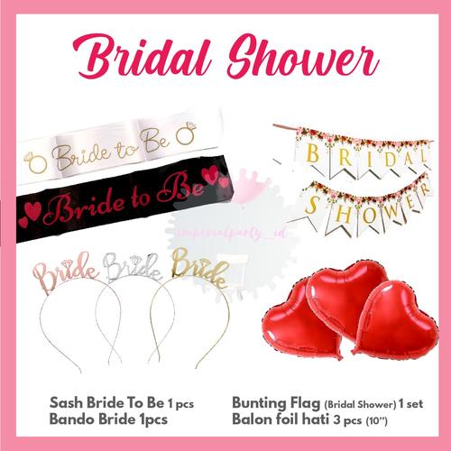 Jual Paket Bridal Shower Set Komplit Bando Bride to be Sash Balon - C ...