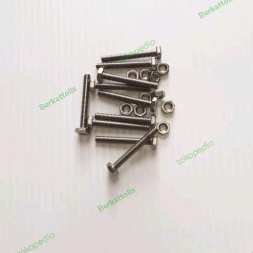 Jual Baut mur stainless m4x30 Baut Hexagonal stainless steel 304 4mm ...
