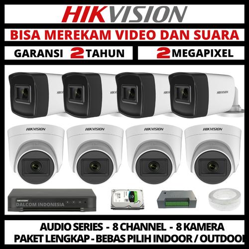 Promo paket cctv hikvision 2mp 8 channel 8 camera turbo HD 1080p kamera ...