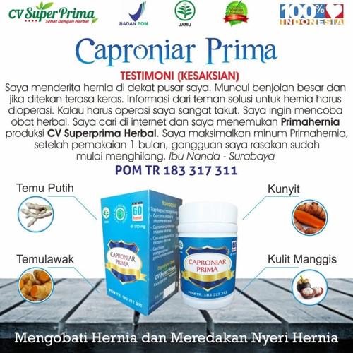 Jual Caproniar Prima 60 Kapsul - Mengatasi Penyakit Hernia - Kota ...