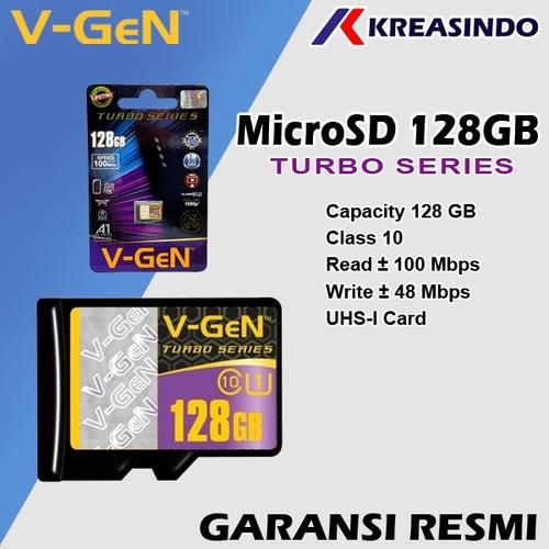 Jual V-gen Micro SD Vgen 128GB Class 10 TURBO Series Memory card ...