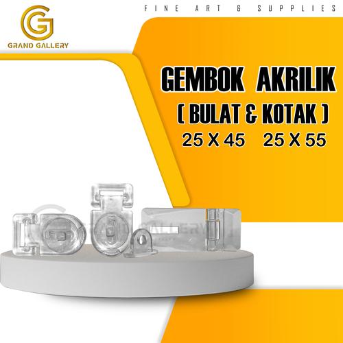 Promo GEMBOK AKRILIK BULAT & KOTAK TRANSPARAN / HINGE LOCK - BULAT ...