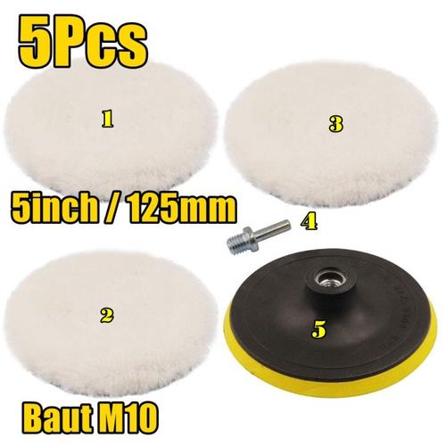 Jual Wool poles 5" SET 5pcs Polishing wol 5 inch set baut konektor bor ...