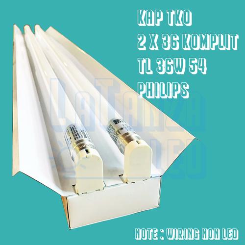 Jual Kap Lampu TKO TL 2x36 120cm kap TKO TL 2 x 36 Philips Komplit non ...