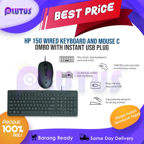 Promo HP 150 Wired Keyboard and Mouse Combo with Instant USB Plug ...