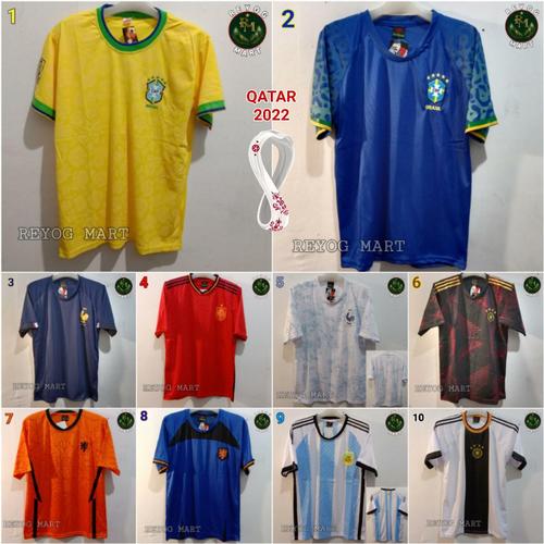 Jual JERSEY NEGARA FIFA WORLD CUP 2022 QATAR TIM PIALA DUNIA TERBARU LOKAL - 1. Brazil Home, S ...