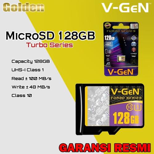 Jual V-gen Micro SD Vgen 128GB class 10 TURBO Series Memory card ...