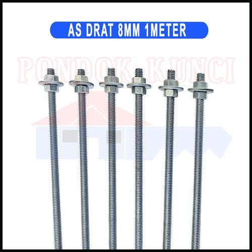 Jual AS Drat Besi Trekstang 8mm Panjang 1m Terot Besi As Pintu ...
