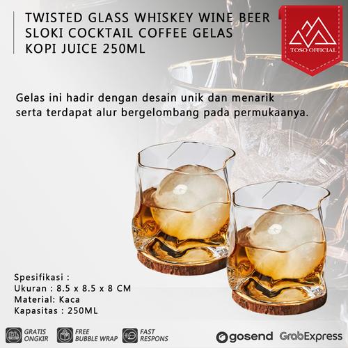 Jual TWISTED GLASS WHISKEY WINE BEER SLOKI COCKTAIL COFFEE GELAS KOPI ...
