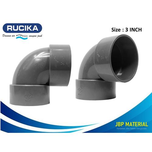 Jual Sambungan Pipa Knee Knie D DL 3" Elbow D 3 Inch PVC Rucika - Kota ...