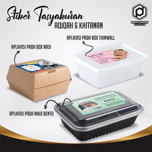 Jual Stiker Label Syukuran Aqiqah Kelahiran Anak / Khitanan Free Design ...