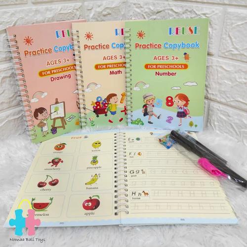 Jual Magic Copy Book Buku Belajar Menulis Menggambar - 1 Paket 4 buku ...