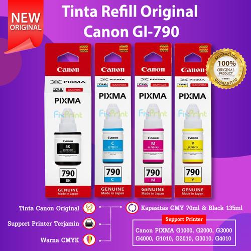 Jual SET TINTA CANON GI790 GI 790 REFILL PRINTER G1010 G2010 G3010 ...