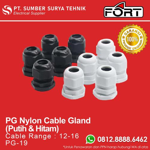 Jual PG Nylon Cable Gland PG-19 12-16mm (Putih&Hitam) FORT - Jakarta ...