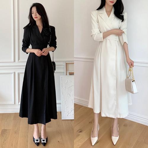 Jual Bian Dress Korean Simple Basic Sopan Formal Rapi Kerja Kerah ...